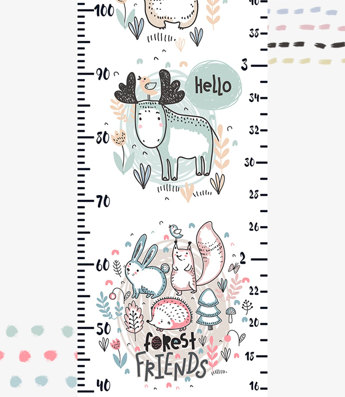 Woodland Animals Growth Chart Personalized Height Chart for - Etsy