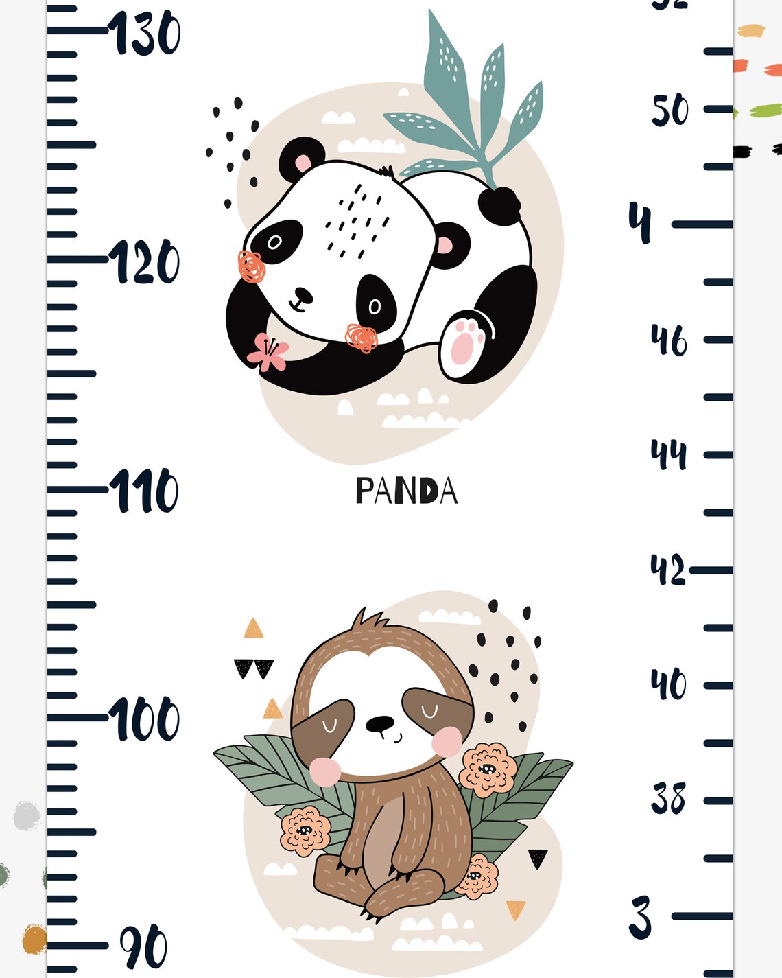 Growth chart Animals Height chart for kids Zoo growth chart | Etsy