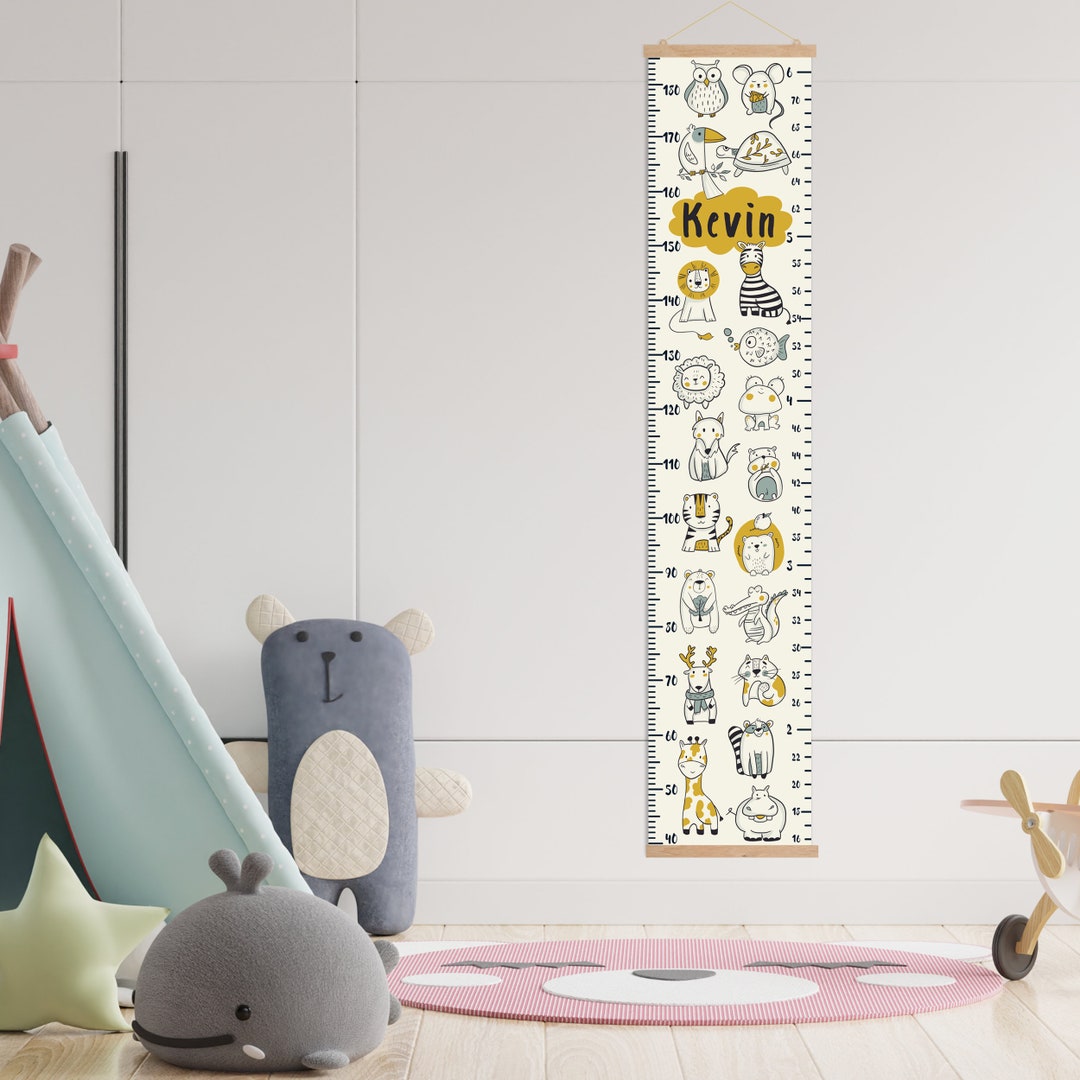Personalized Growth Chart Ruler ANIMALS | Vinyl Height Meter for Kids ...