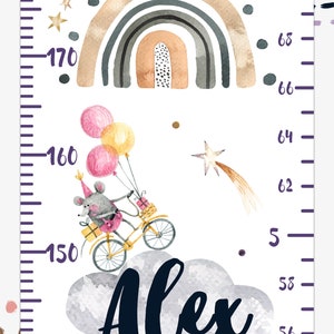 Rainbow Height Chart for Kids, Growth Chart Ruler, Personalized Baby ...