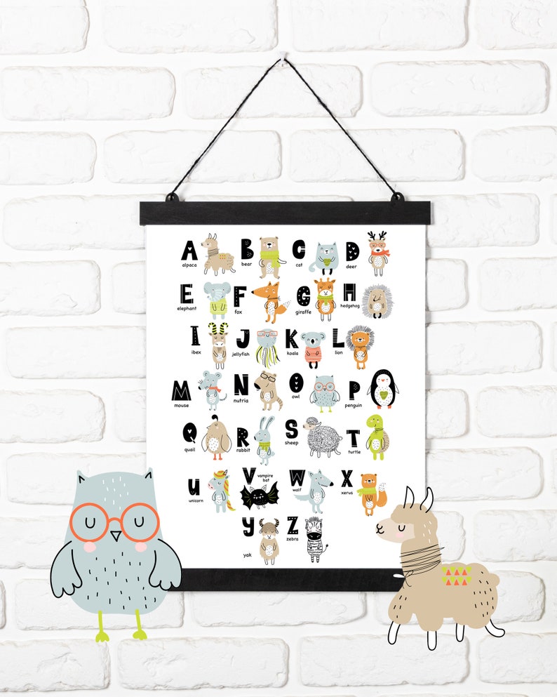 Animals Alphabet Poster I ABC Wall Art I Alphabet Print I Wall - Etsy