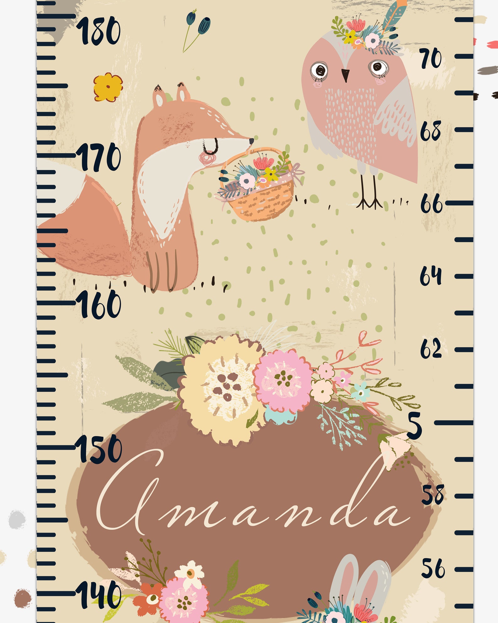 Personalized Growth Chart Girl Vinil Growth Chart - Etsy Australia