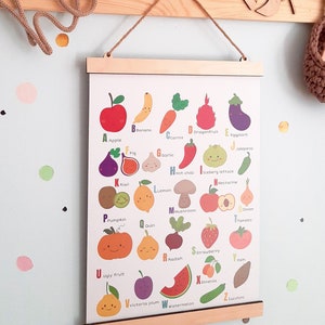 Vegetable Alphabet Poster ABC Wall Art Alphabet Print Nursery Decor ...