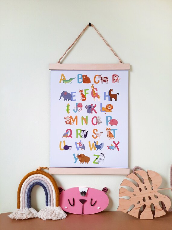 ABC Posters Animals Alphabet Wall Art Print Zoo Nursery | Etsy