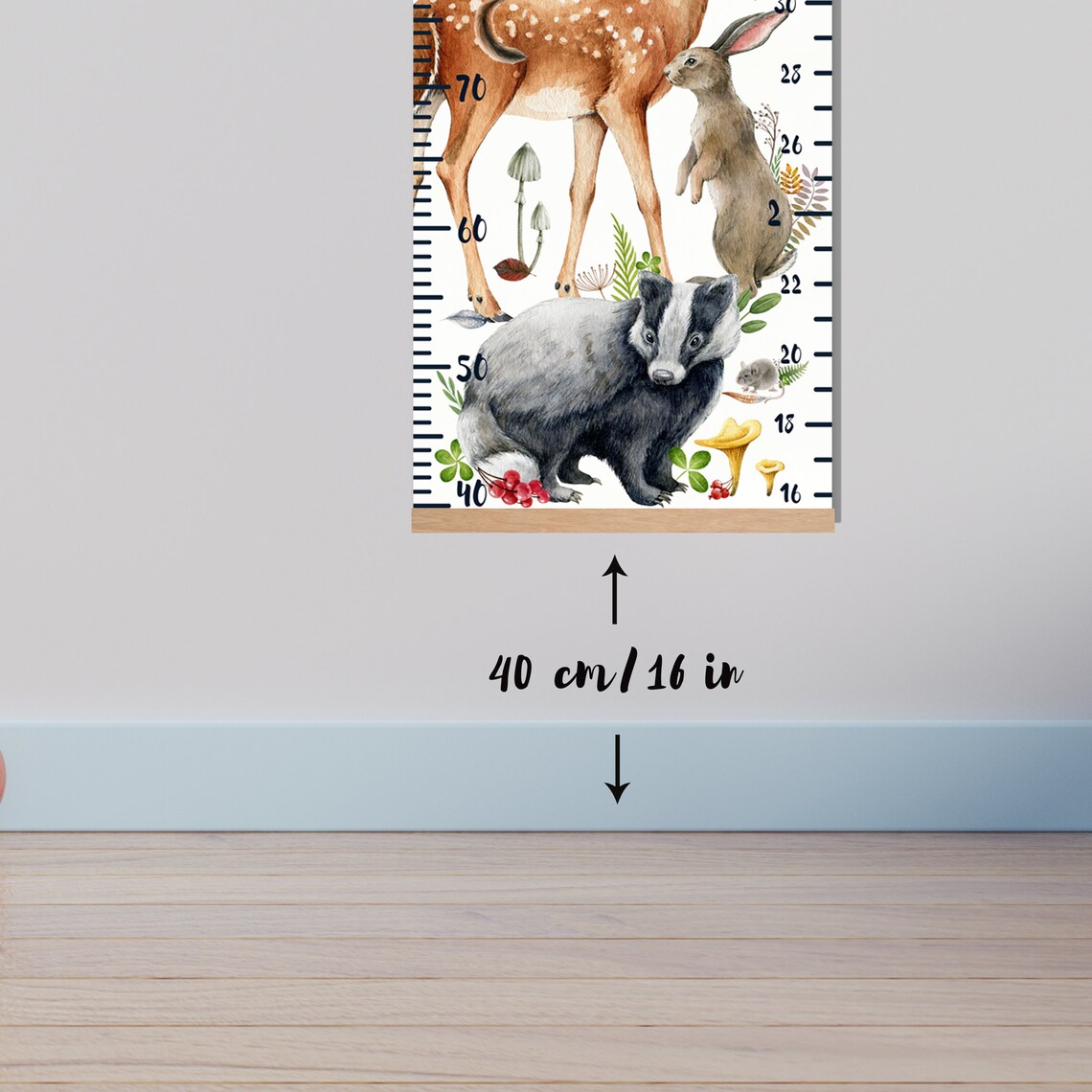 Woodland animals height chart Growth chart for kid Nursery | Etsy