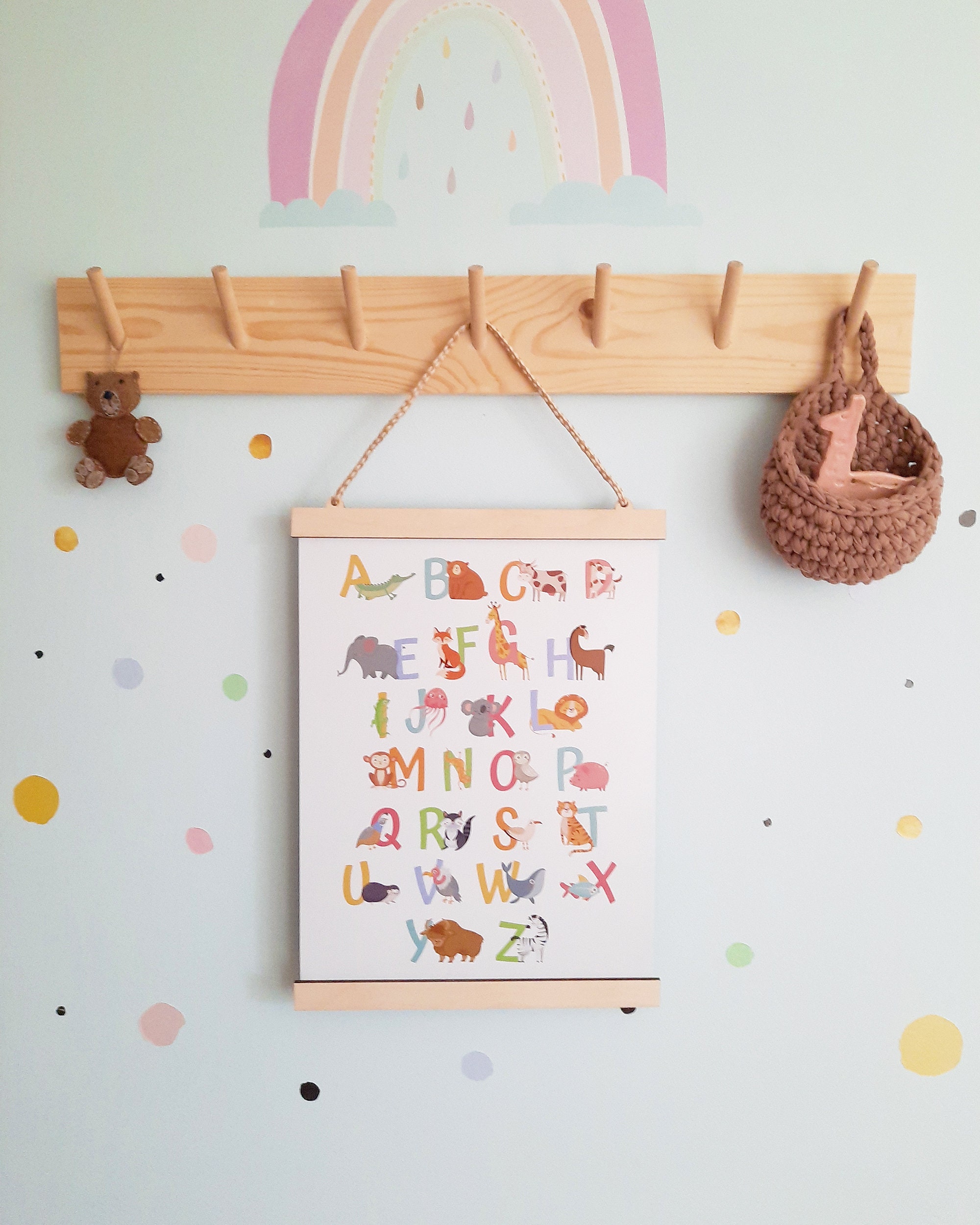 ABC Posters Animals Alphabet Wall Art Print Zoo Nursery | Etsy