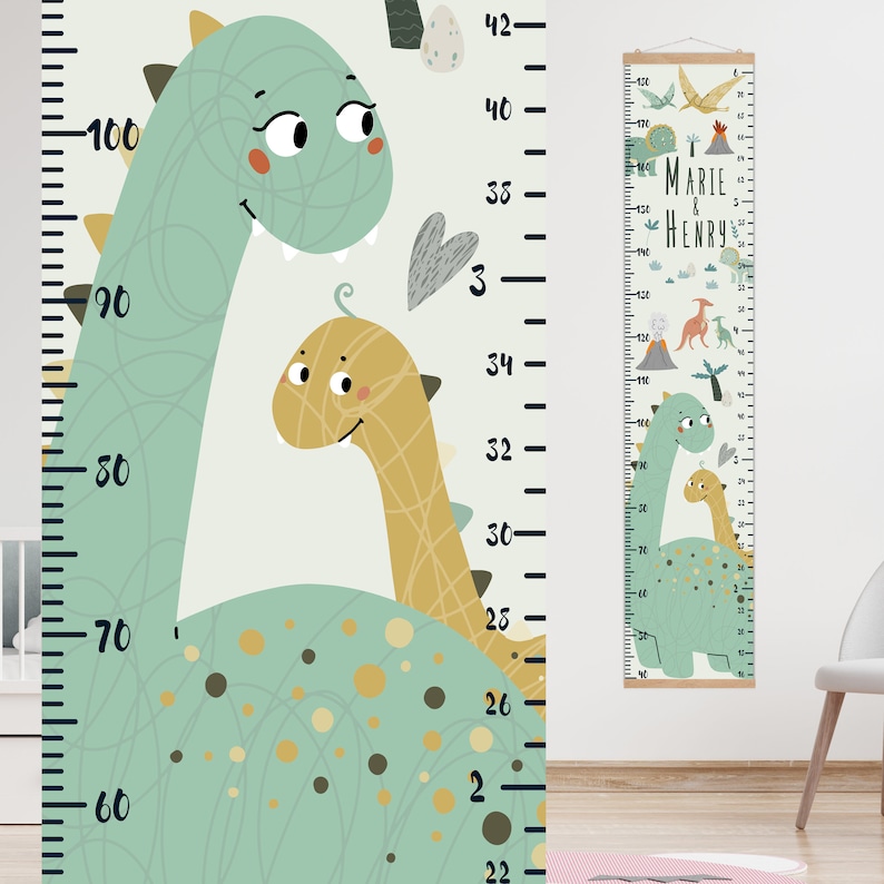 Dinosaur Growth Chart Dino Height Measurement Kids Ruler - Etsy