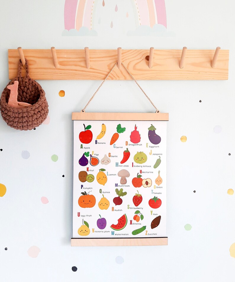 Vegetable Alphabet Poster ABC Wall Art Alphabet Print Nursery - Etsy