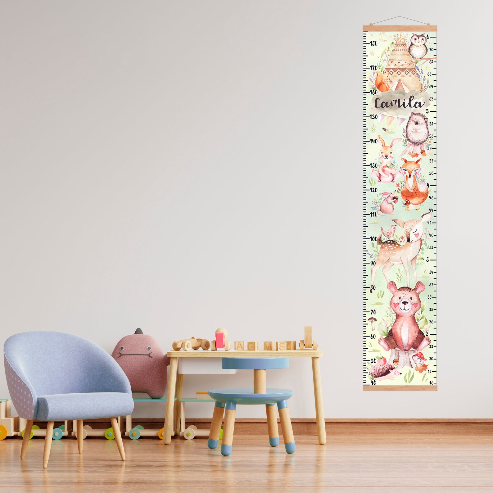 Forest Animals Growth Chart Height Chart for Kids Woodland - Etsy