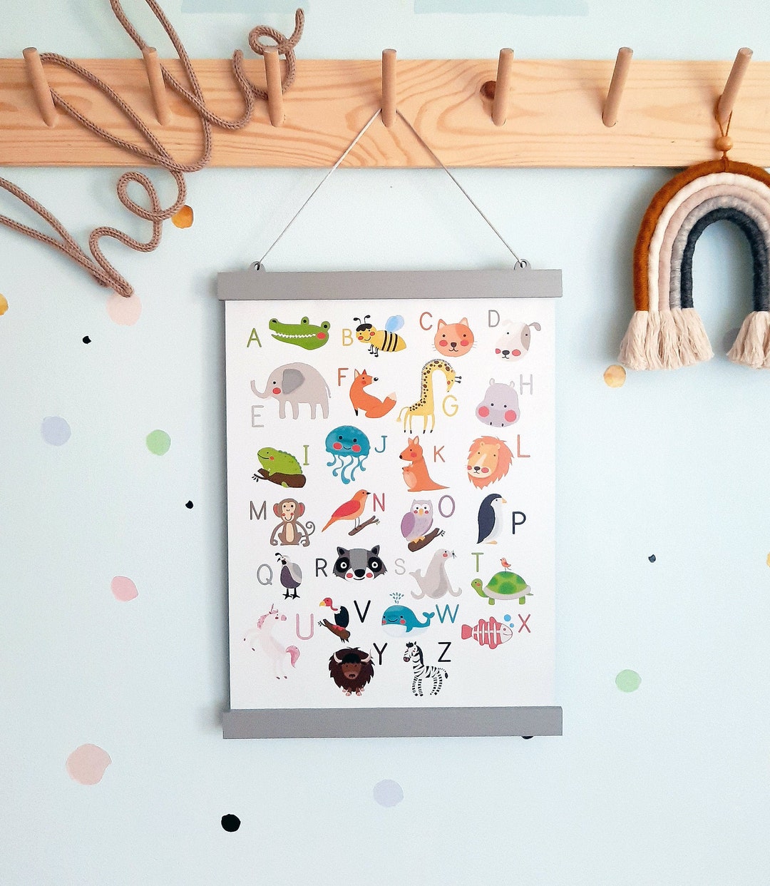 Affiche de l’Alphabet animal ABC Wall Art Alphabet Print Nursery Decor ...