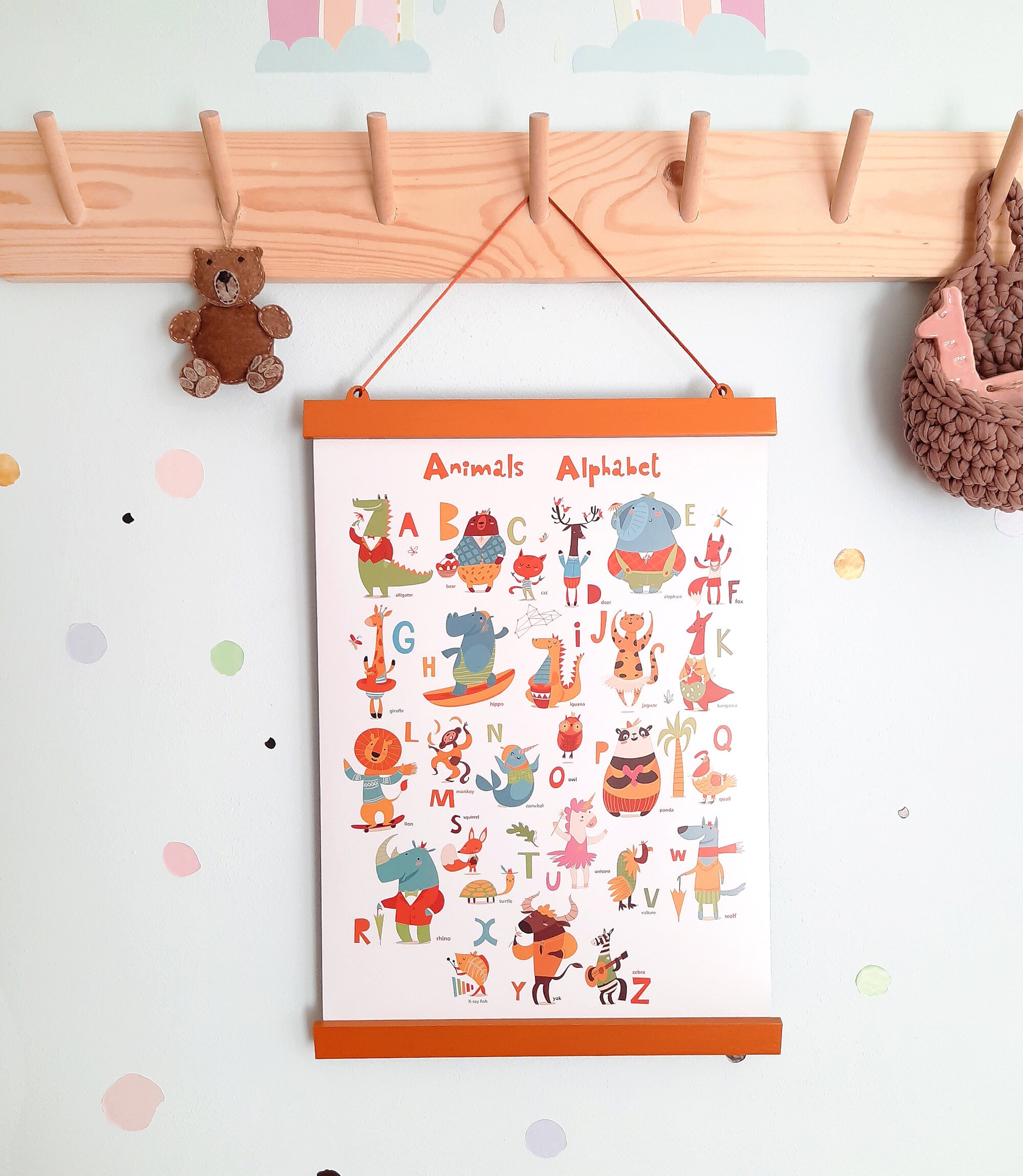 Alphabet Nursery Poster Animals Alphabet ABC Wall Art Baby - Etsy