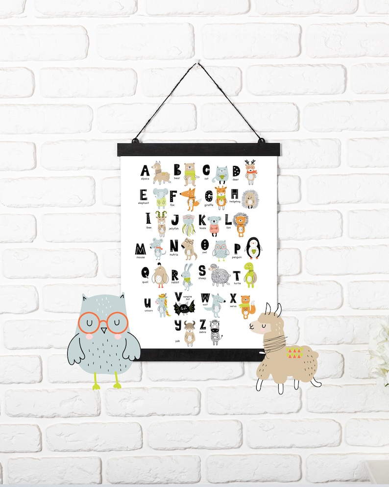 Animals Alphabet Poster I ABC Wall Art I Alphabet Print I Wall - Etsy