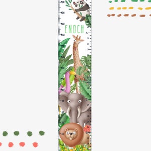 Tropical Growth Chart for Kids, Zoo Height Chart Ruler for Baby ...