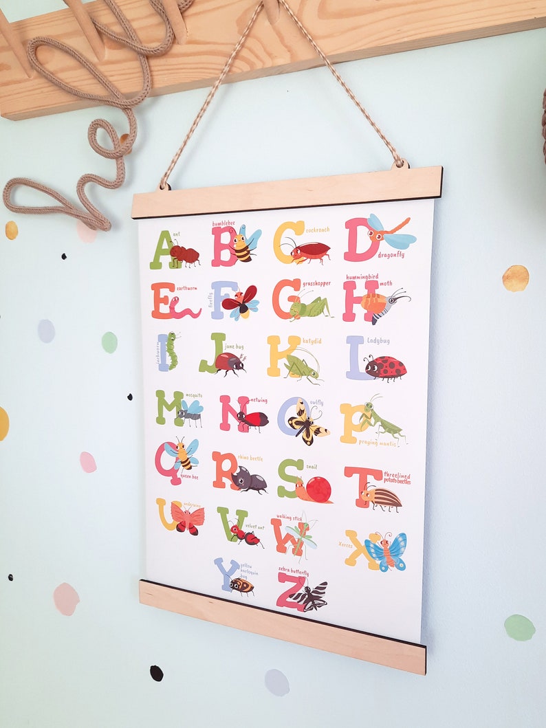 Insects Alphabet ABC Posters Wall Art Print Bugs Nursery - Etsy