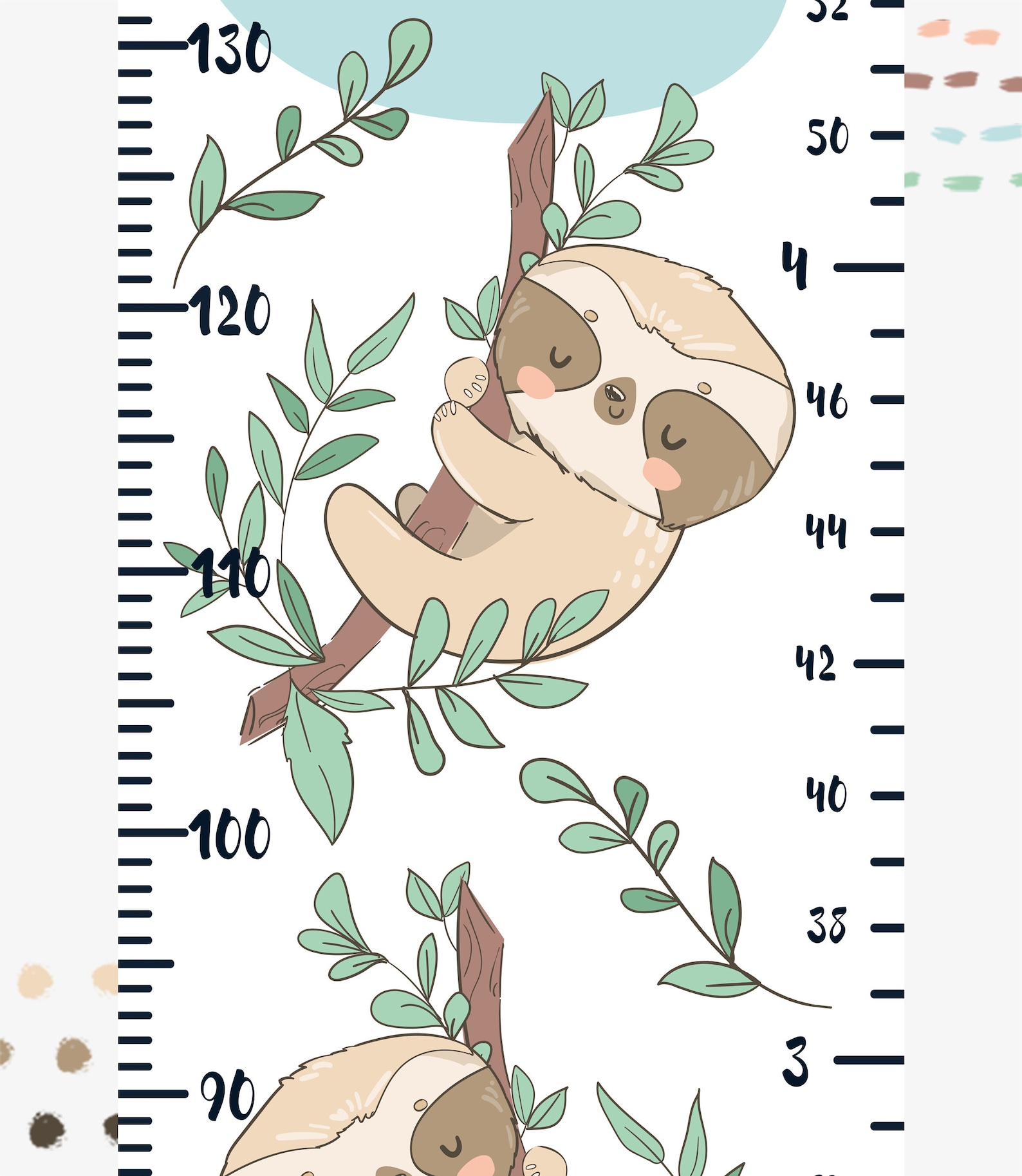 Sloth growth chart Height chart for kids growth chart boy | Etsy