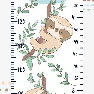 Sloth Growth Chart, Height Chart for Kids, Growth Chart Boy Girl, Child ...