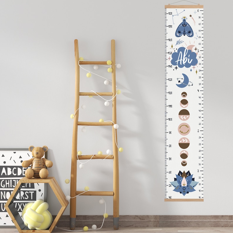 Celestial Growth Chart Height Chart for Girls Moon Phases | Etsy