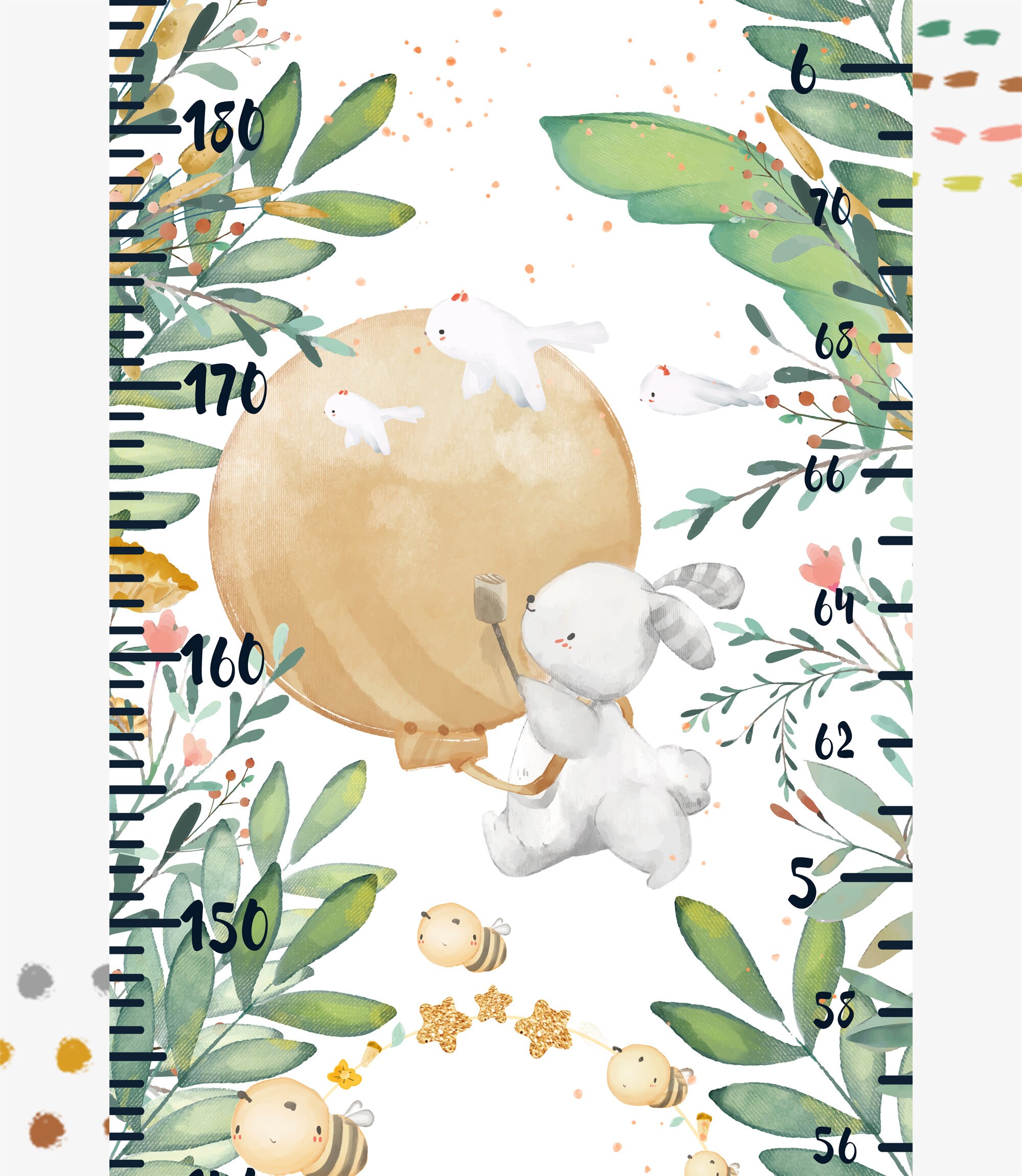 Woodland growth chart Personalized height chart for kids | Etsy