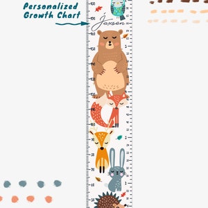 Personalized Woodland Animals Growth Chart: Nursery Wall Decor - Etsy
