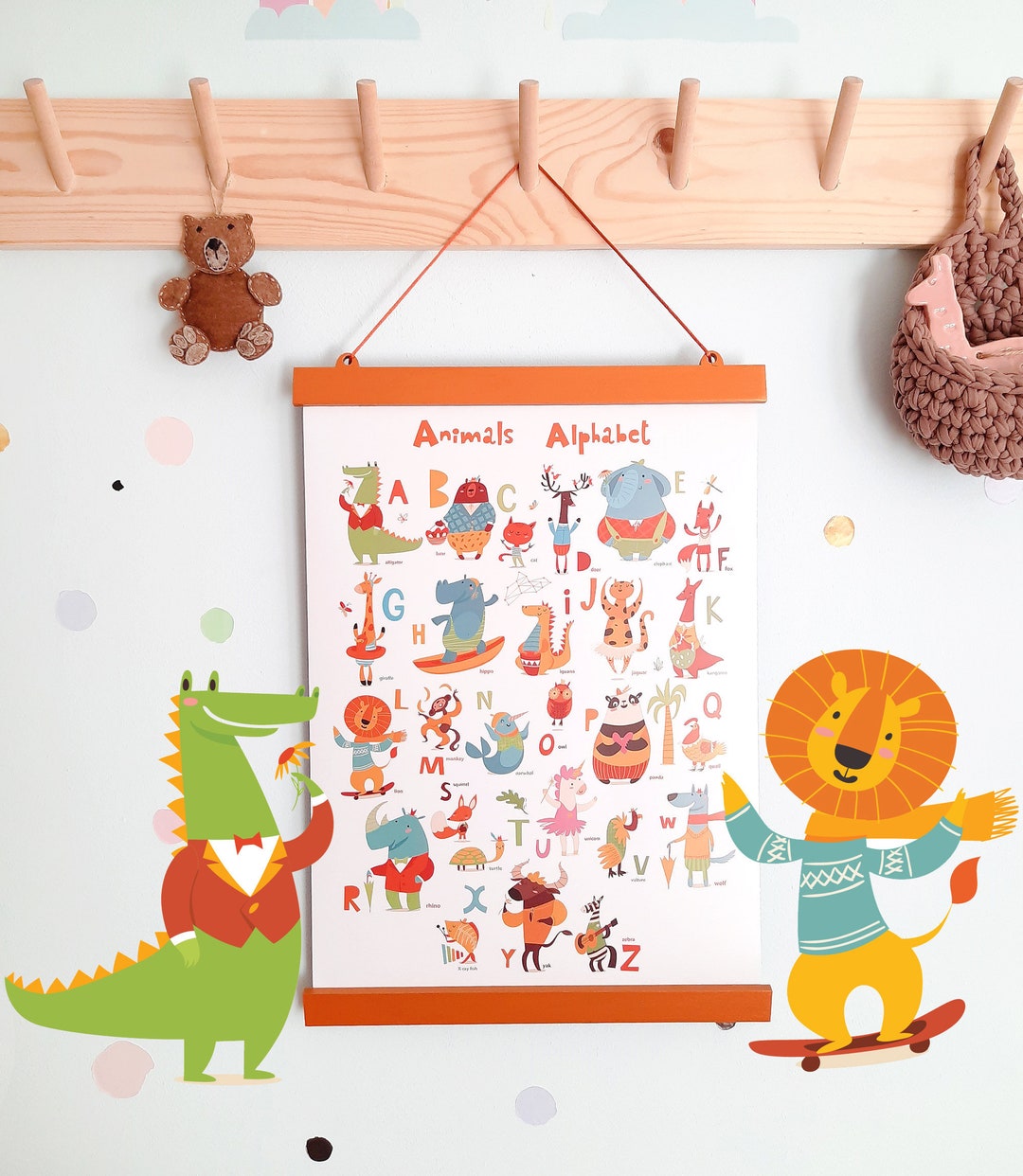 Alphabet Nursery Poster Animals Alphabet ABC Wall Art Baby Alphabet ...