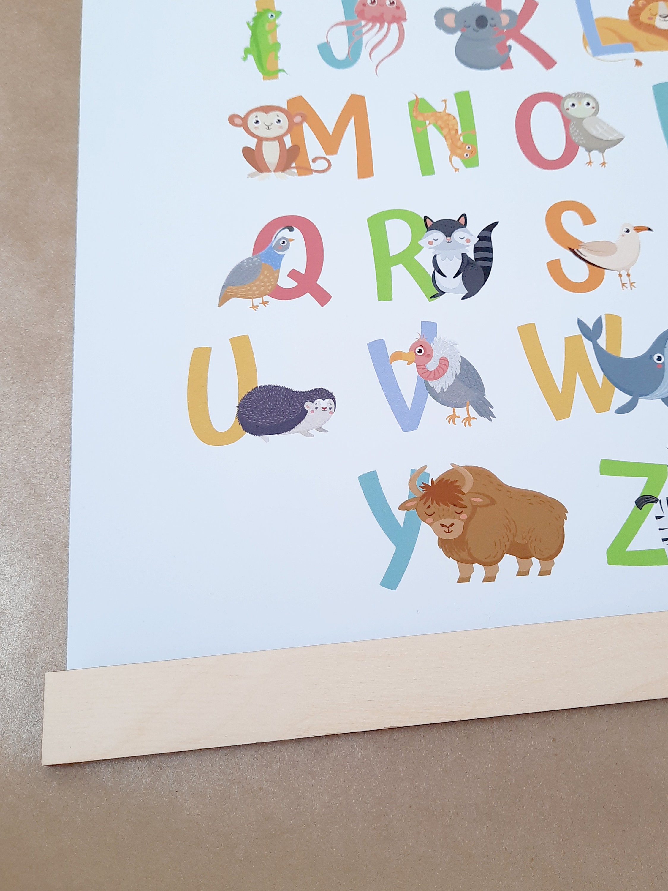ABC Posters Animals Alphabet Wall Art Print Zoo Nursery | Etsy