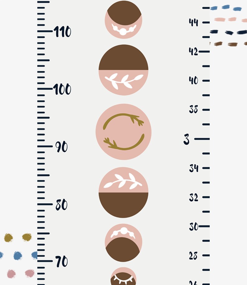 Celestial Growth Chart Height Chart for Girls Moon Phases | Etsy