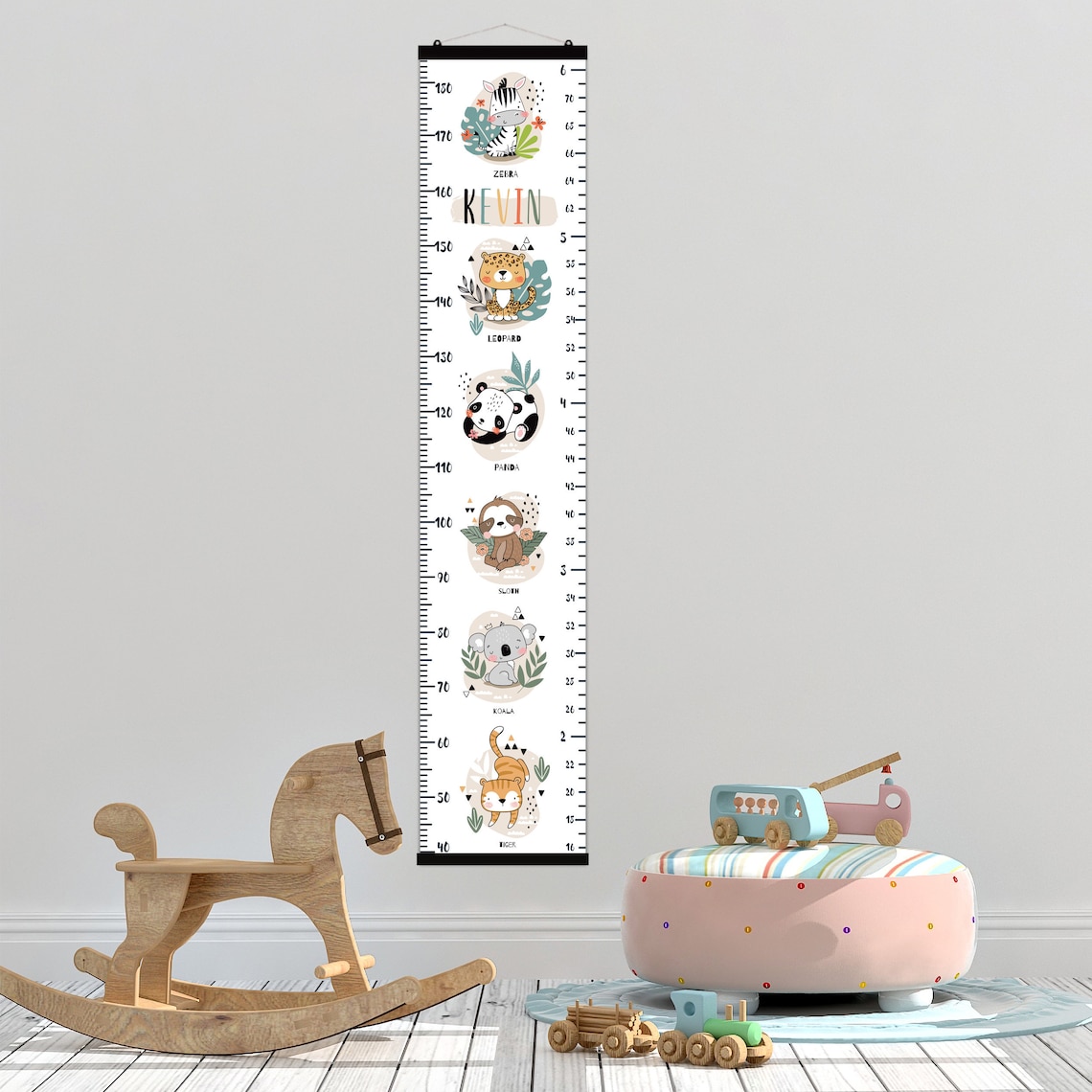 Growth Chart Animals Height Chart for Kids Zoo Growth Chart - Etsy