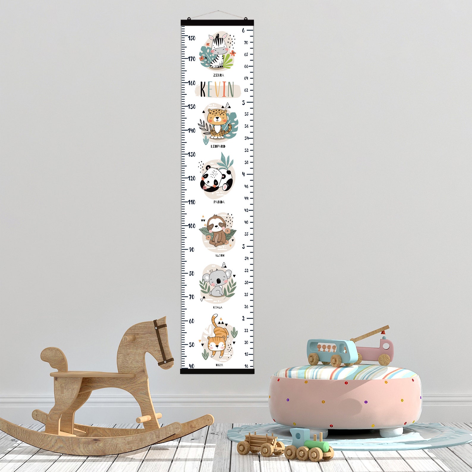 Growth Chart Animals Height Chart for Kids Zoo Growth Chart - Etsy