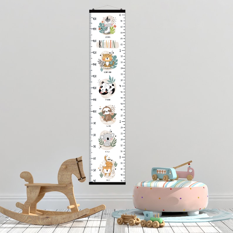 Growth chart Animals Height chart for kids Zoo growth chart | Etsy