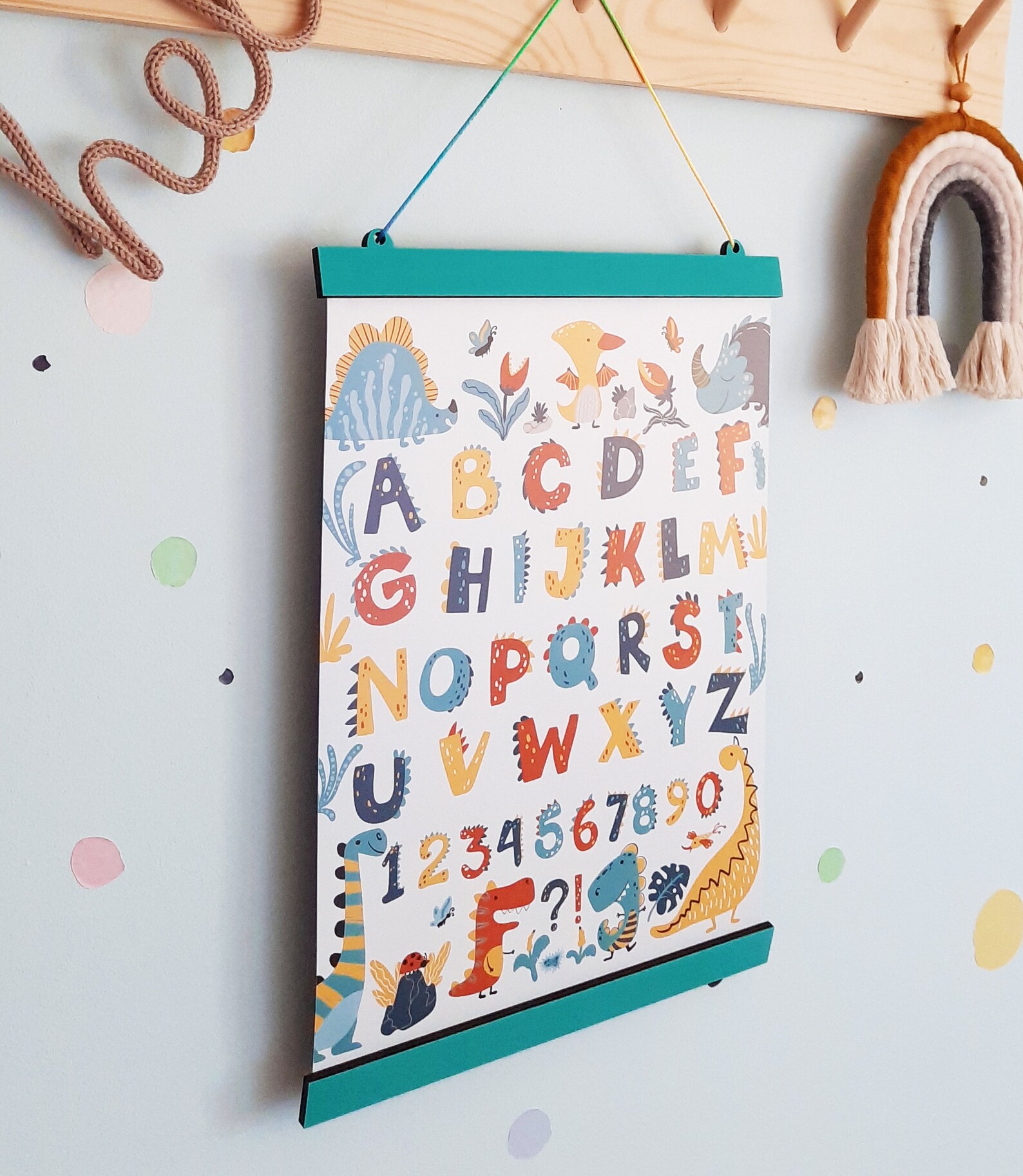 Dinosaur Alphabet Poster ABC Wall Art Dino Nursery Decor Kids | Etsy