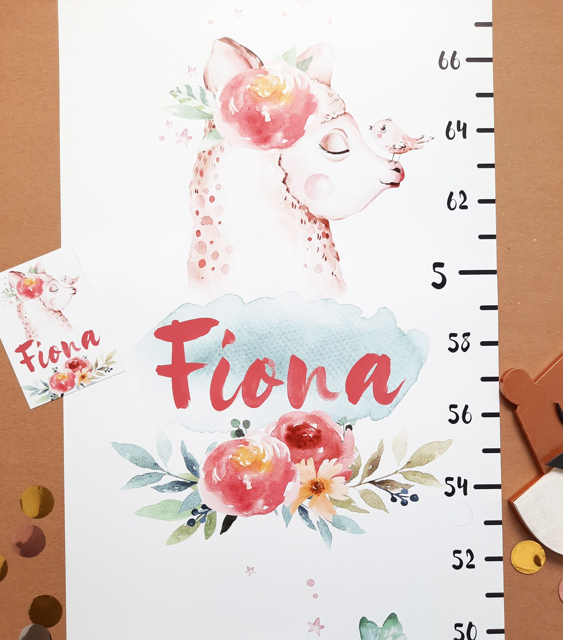 Llama Growth Chart Height Chart for Kids Flowers Llama - Etsy Hong Kong