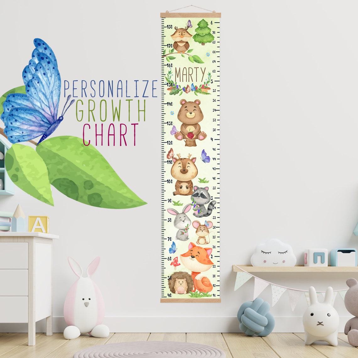 Forest Animals Height Chart Personalized Growth Chart | Etsy