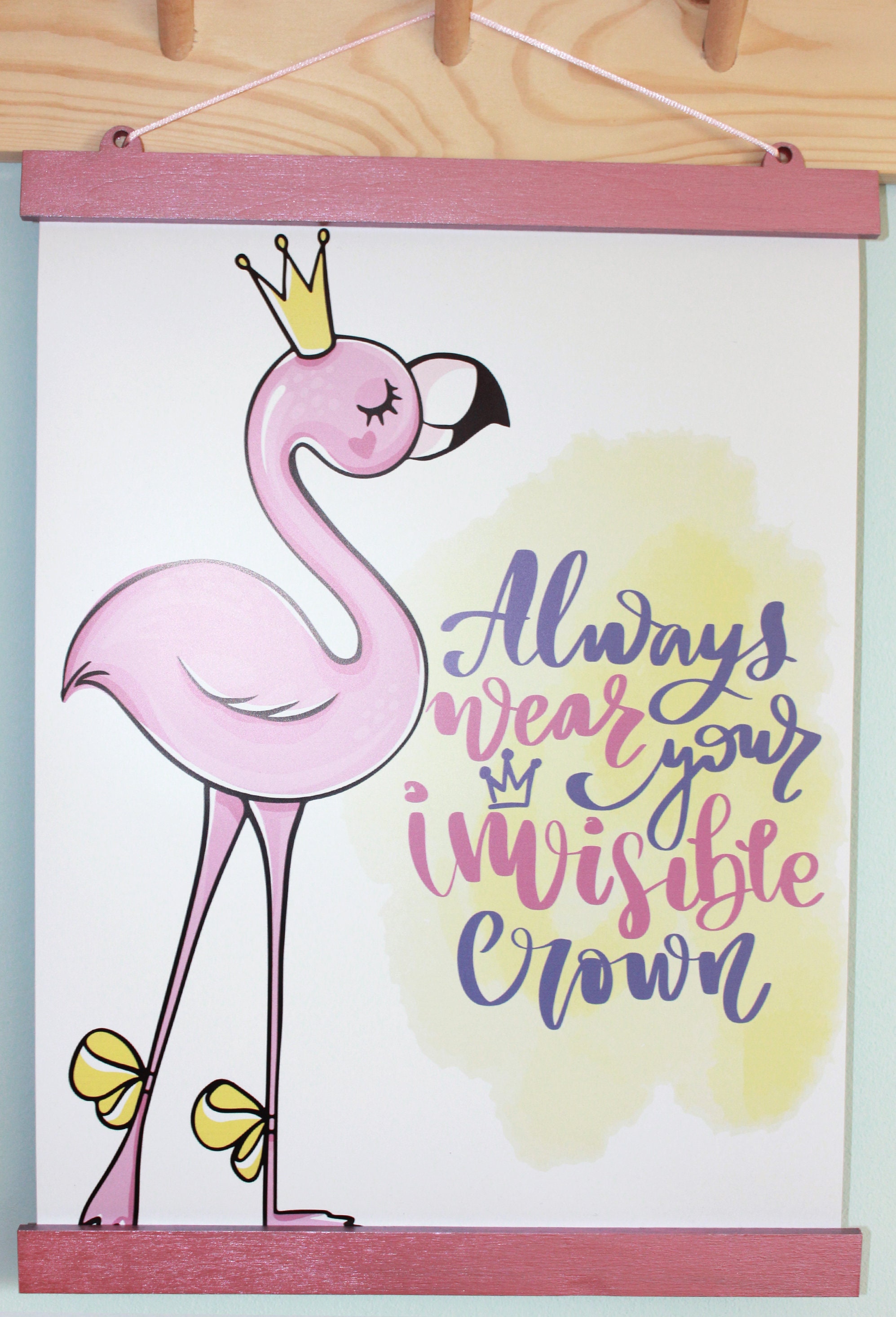Flamingo Nursery Wall Poster for Girl Always Wear Your - Etsy