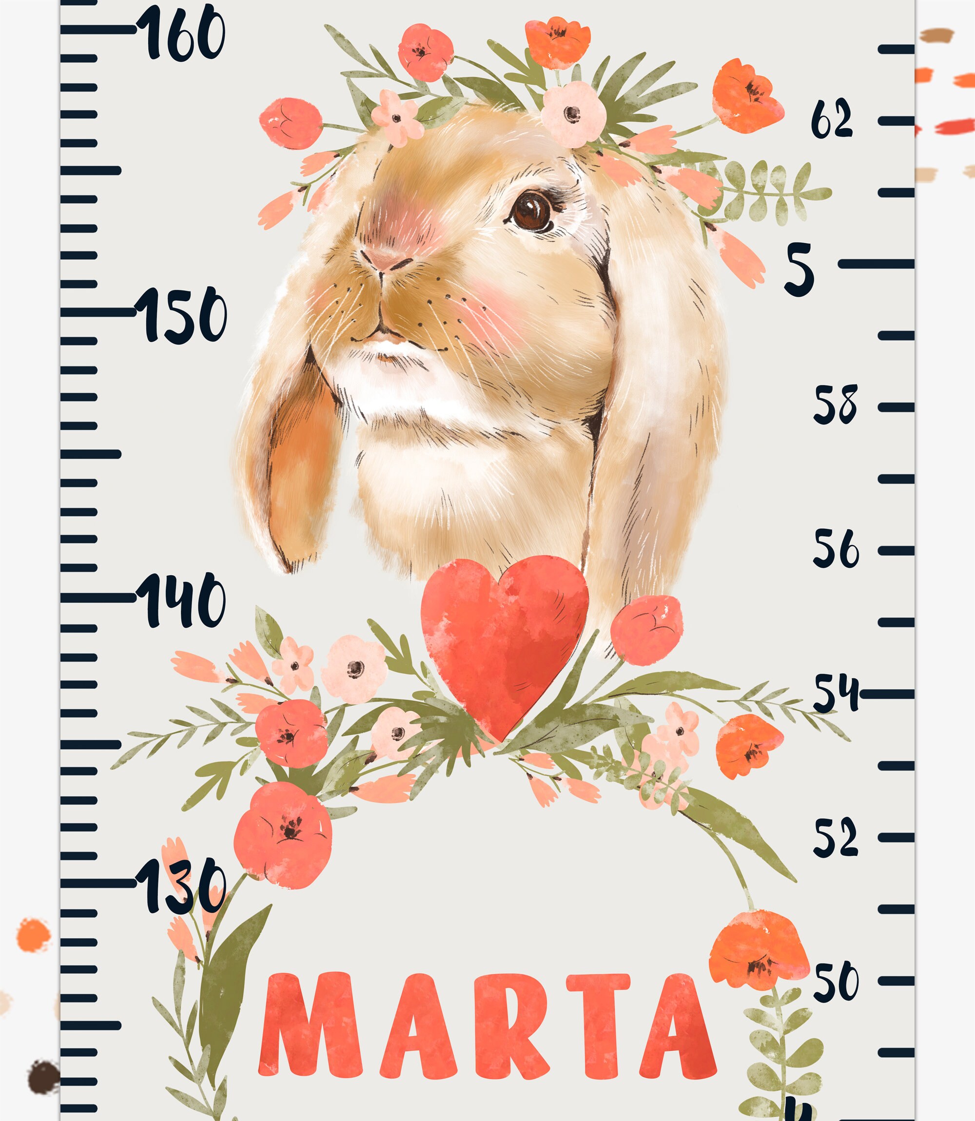 Height Chart for Girl Personalize Growth Chart Ruler Spring | Etsy