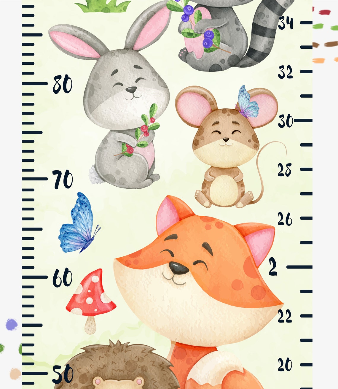 Forest Animals Height Chart Personalized Growth Chart - Etsy