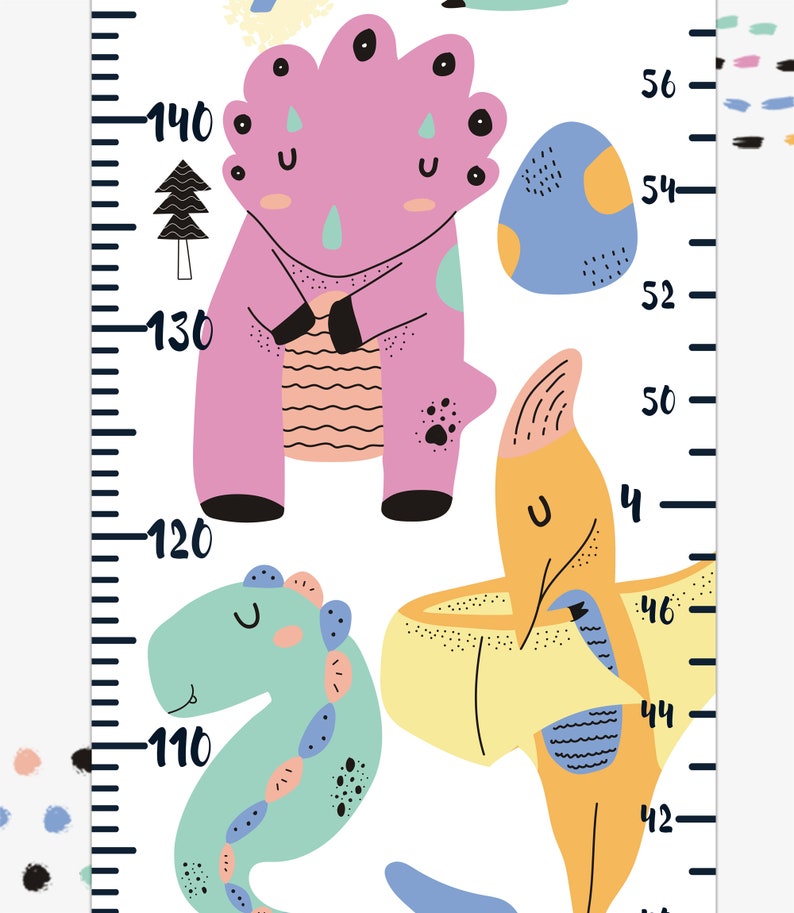 Personalized Dino Growth Chart: Nursery Wall Decor, Vinyl Ruler - Etsy