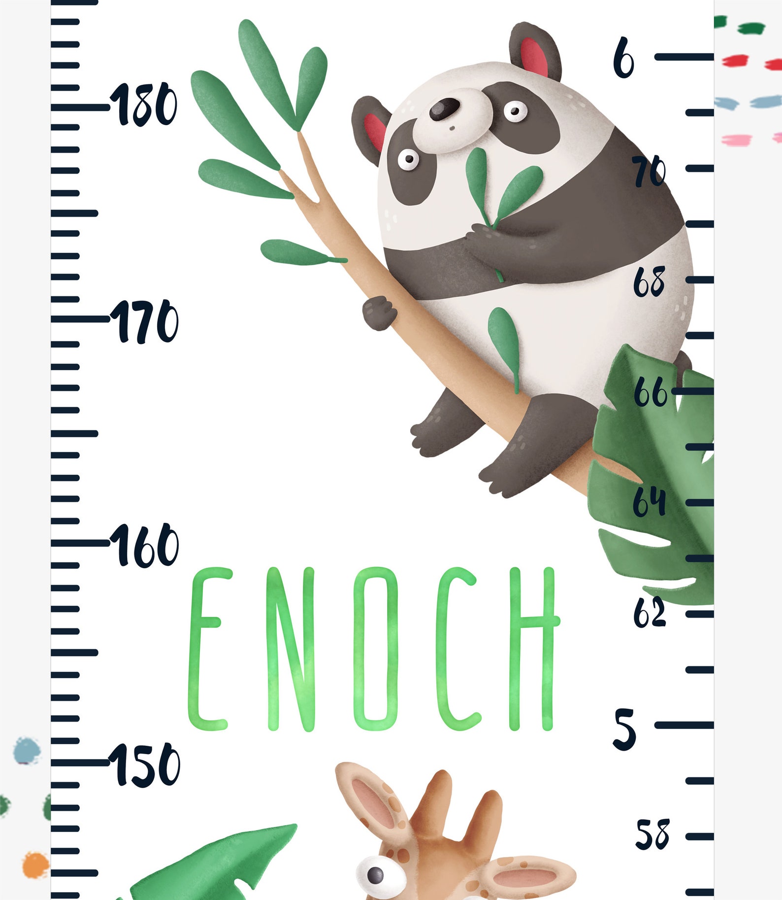 Tropical Growth Chart for Kids Zoo Height Chart Ruler for - Etsy