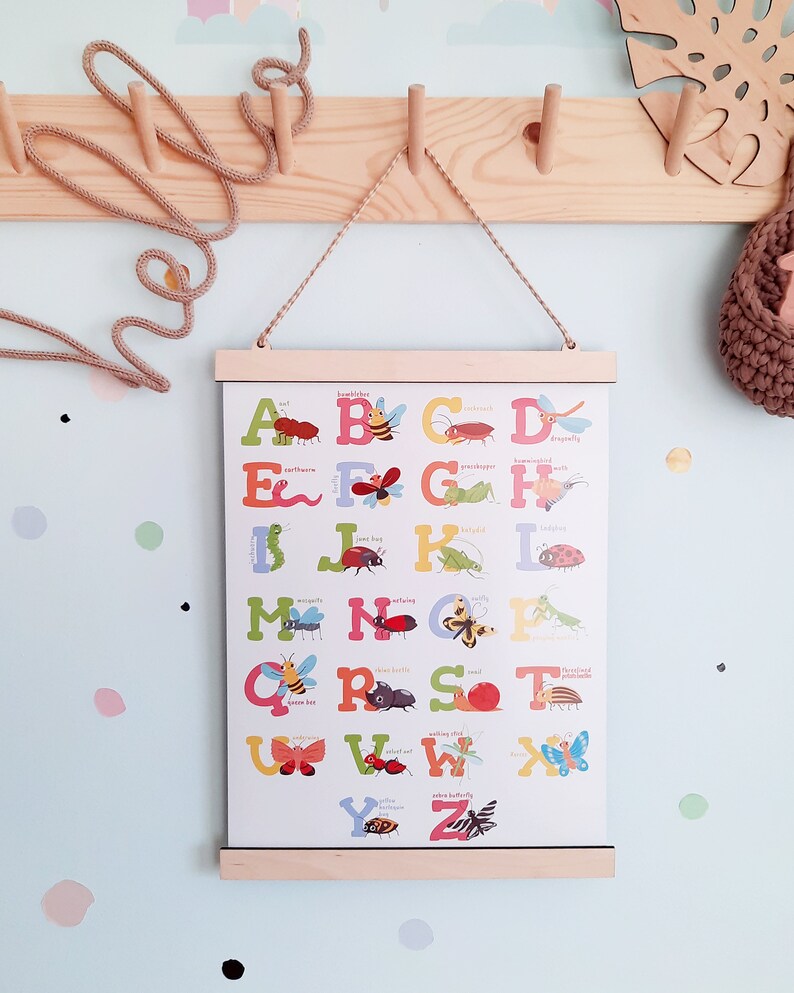 Insects Alphabet ABC Posters Wall Art Print Bugs Nursery - Etsy
