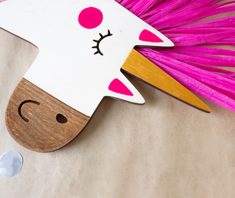 Unicorn Raffia Face Animal Head Wall Decor Room Wall Hanging | Etsy