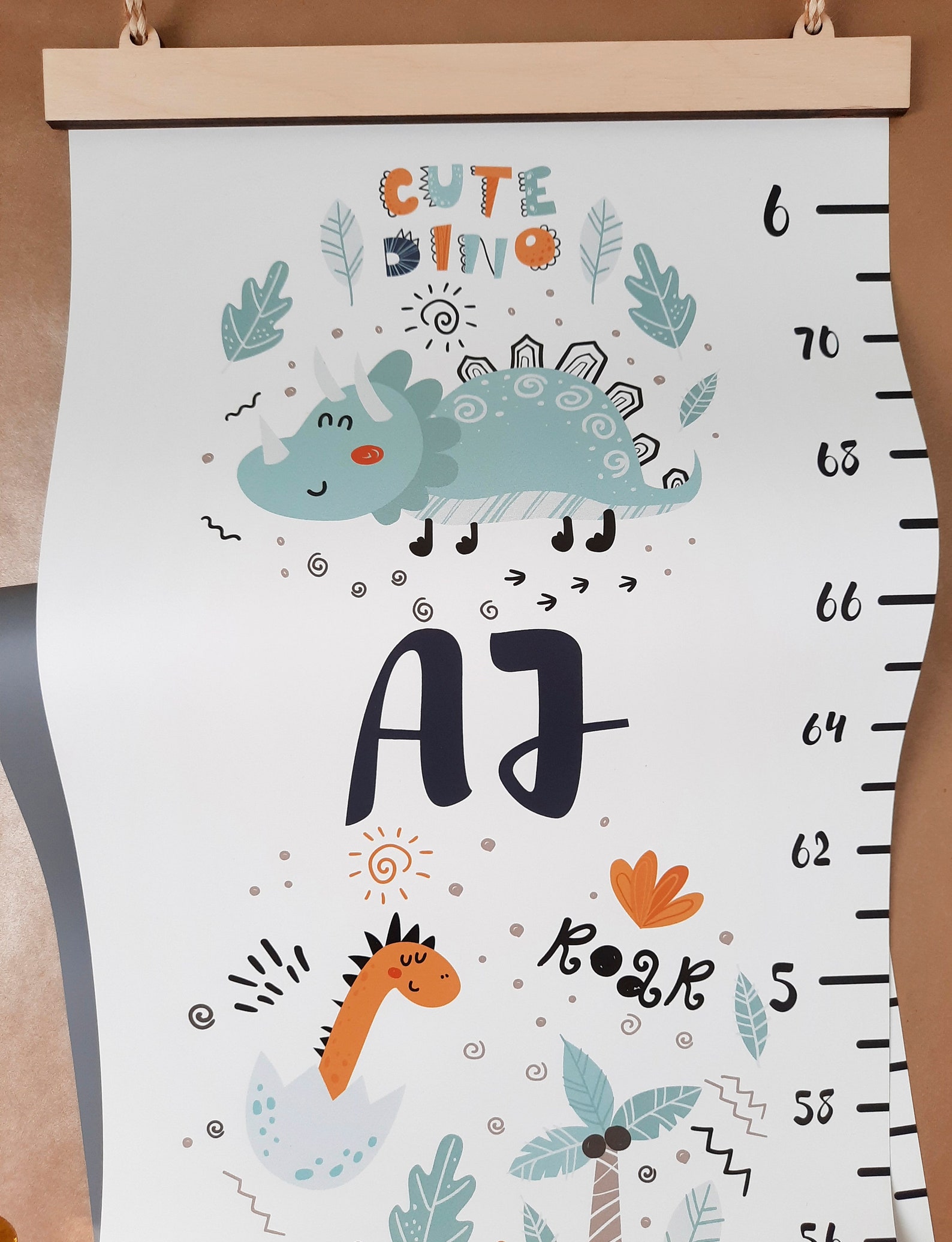 Personalised Height Chart Dino Growth Chart Ruler Dinosaurs | Etsy