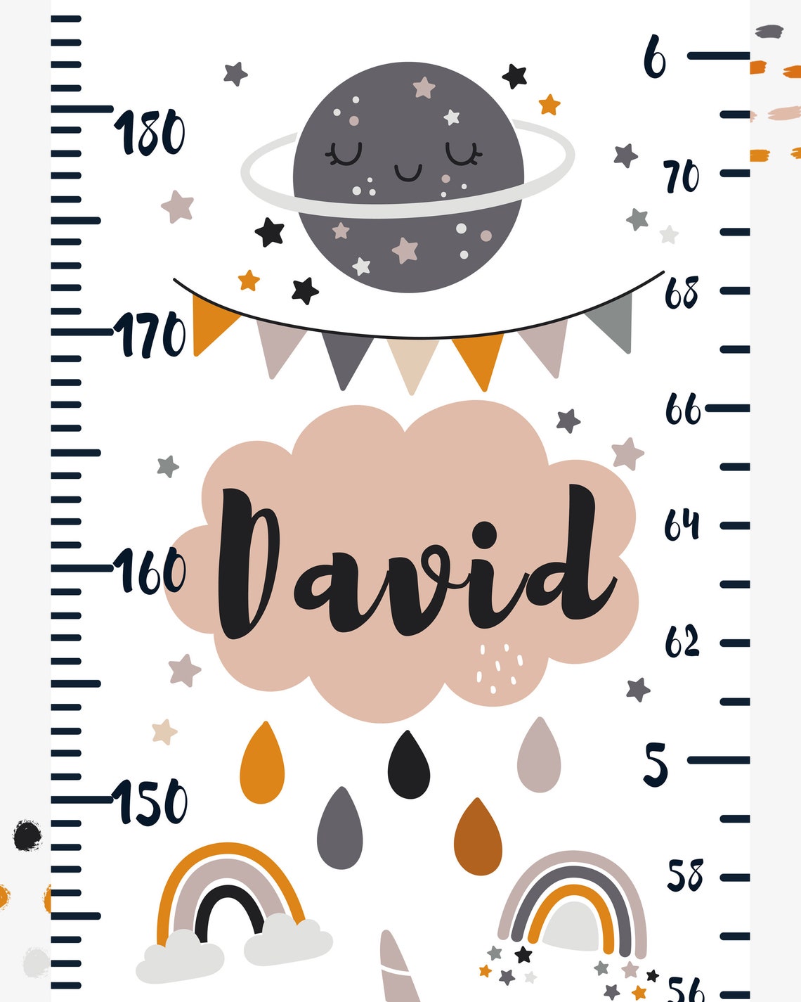 Personalized Growth Chart for Kids Made to Order Vinil Growth | Etsy