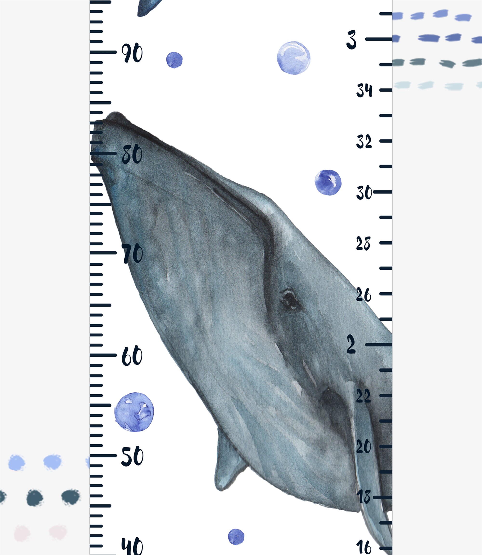 Whales Growth Chart Height Chart Baby Boy Gift Ocean | Etsy