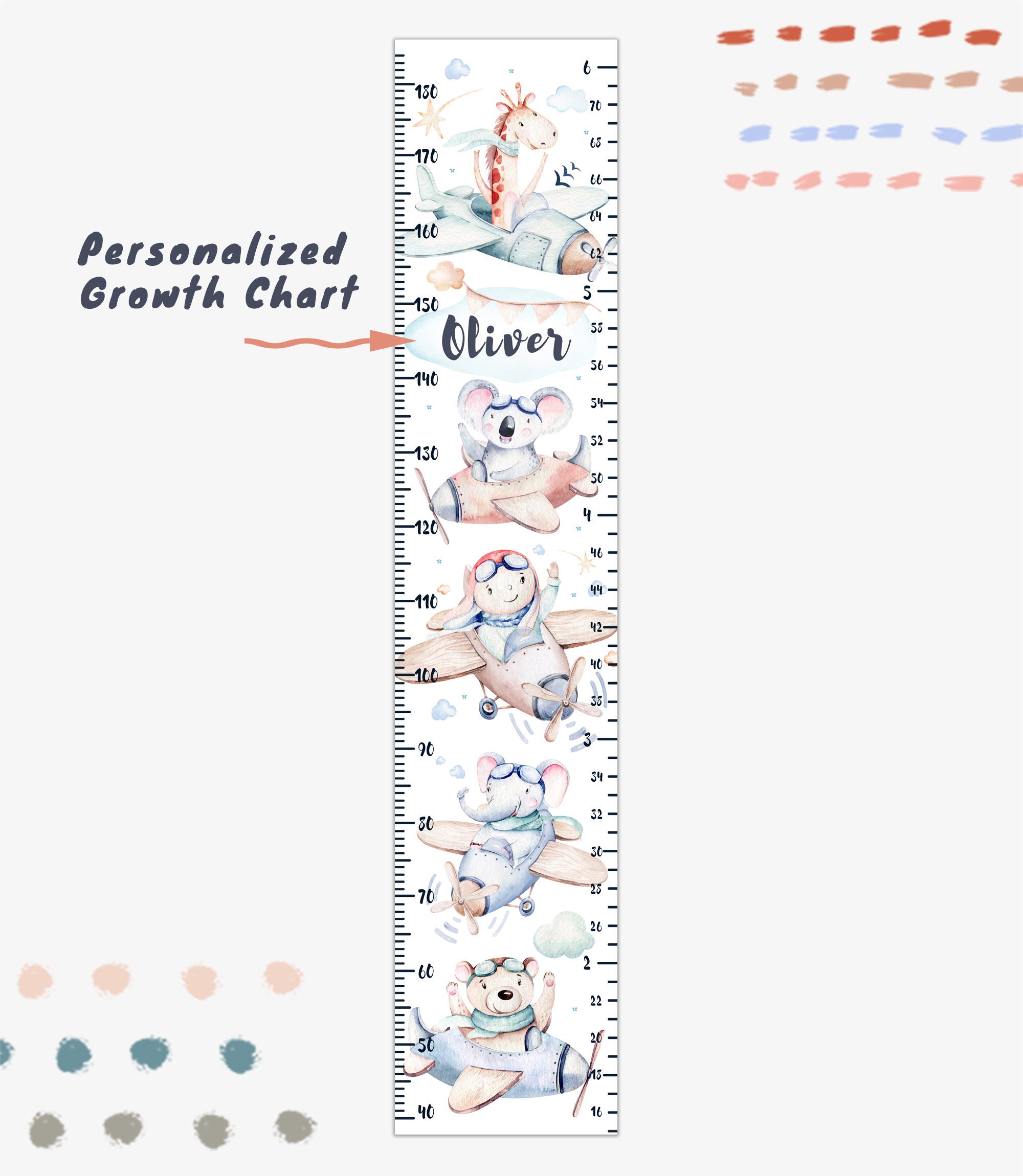 Personalized Growth Chart Boy Vinil Growth Chart | Etsy