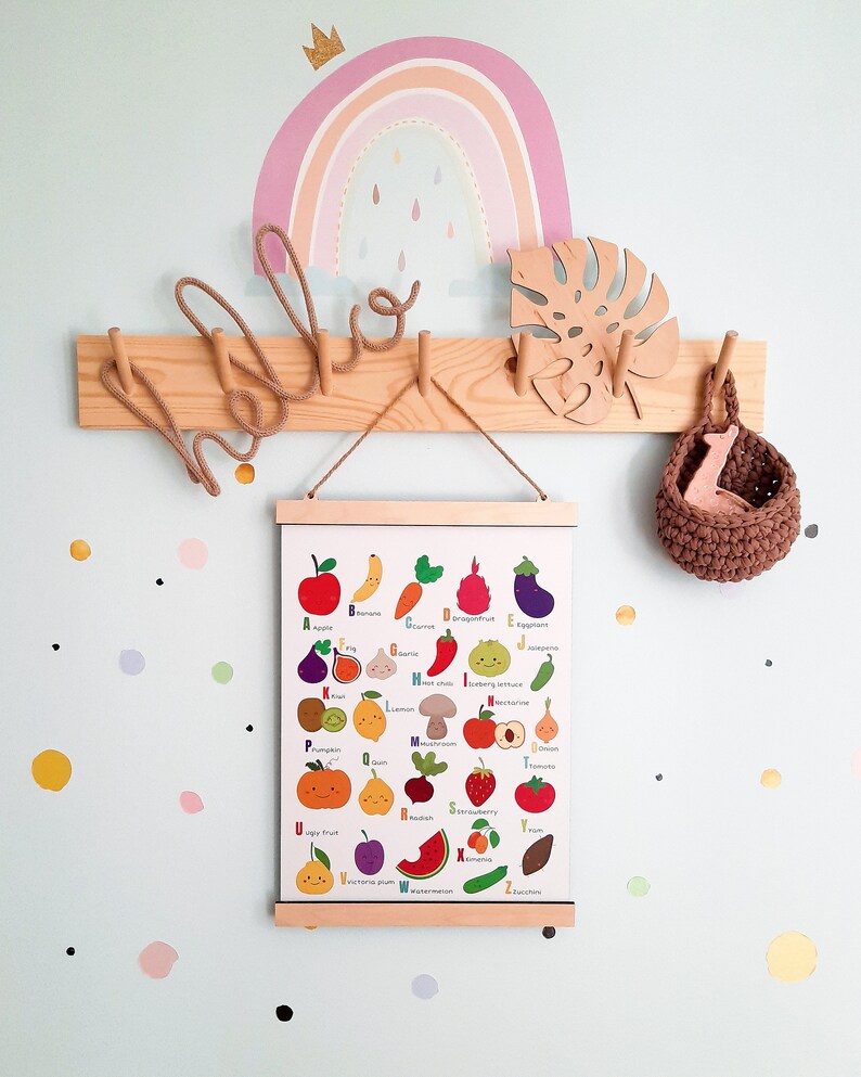 Vegetable Alphabet Poster ABC Wall Art Alphabet Print Nursery - Etsy