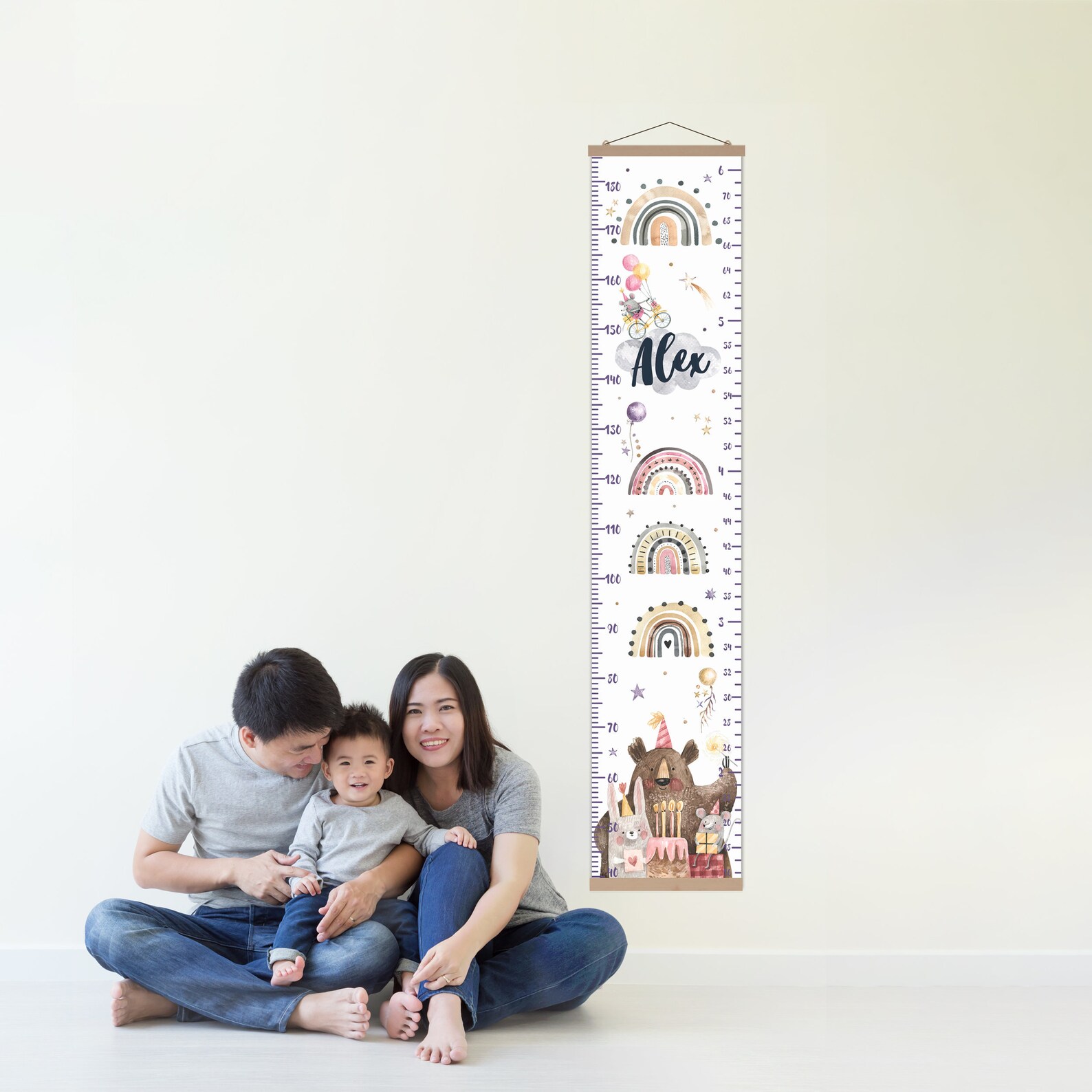 Rainbow Height Chart for Kids Growth Chart Ruler - Etsy