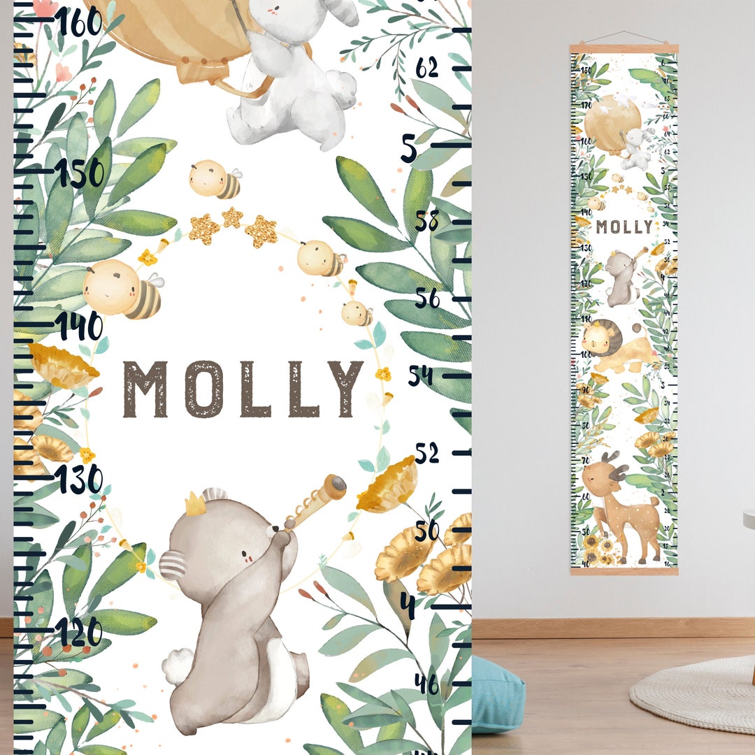Personalized Woodland Growth Chart: Watercolor Animal Nursery Decor - Etsy