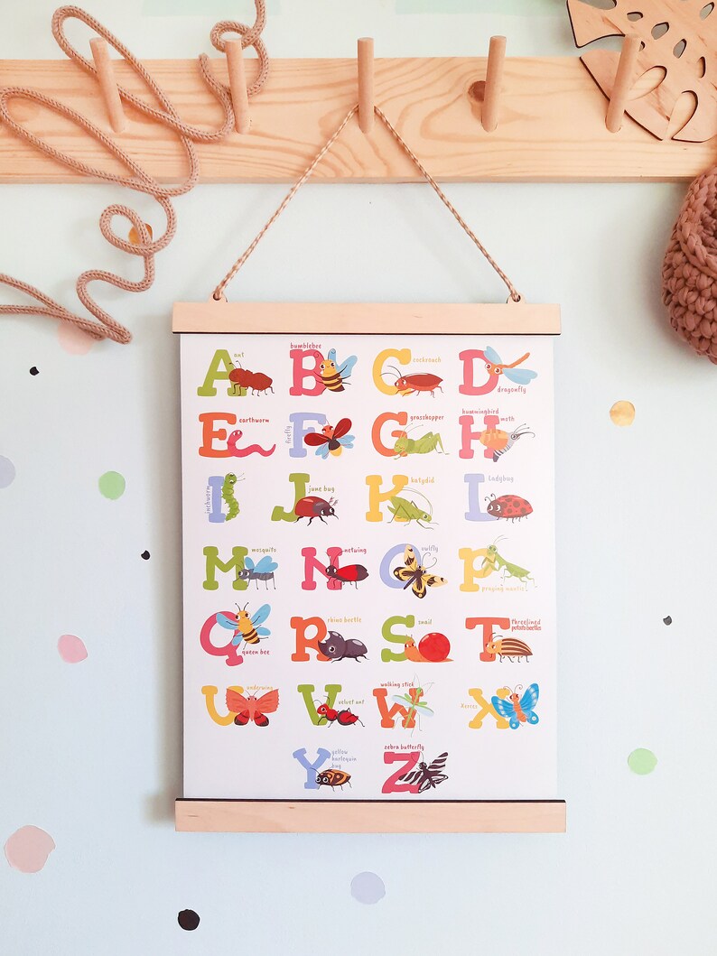 Insects Alphabet ABC Posters Wall Art Print Bugs Nursery - Etsy