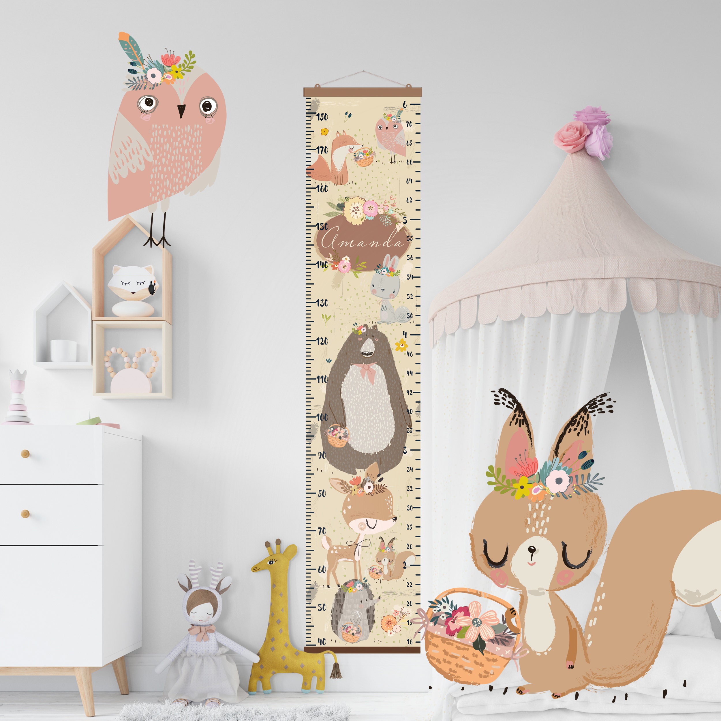 Personalized Growth Chart Girl Vinil Growth Chart | Etsy