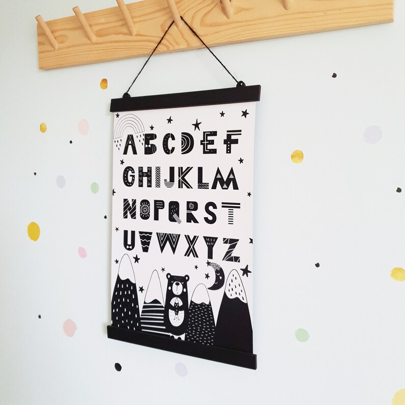 Scandi Alphabet Poster ABC Wall Art Alphabet Print Bear - Etsy