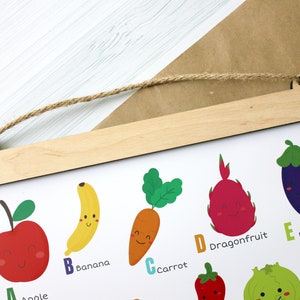 Vegetable Alphabet Poster ABC Wall Art Alphabet Print Nursery Decor ...